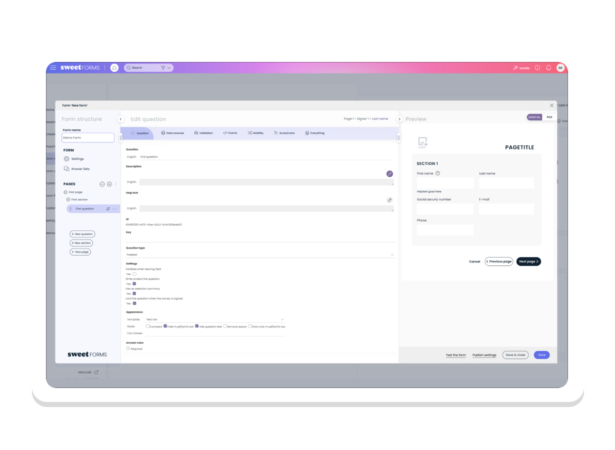 Sweet Forms - The online form builder for data collection